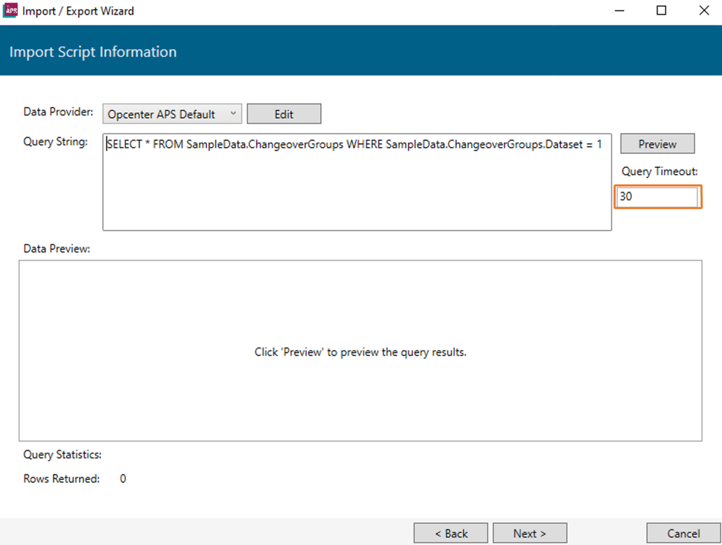 Execution Timeout Expired.